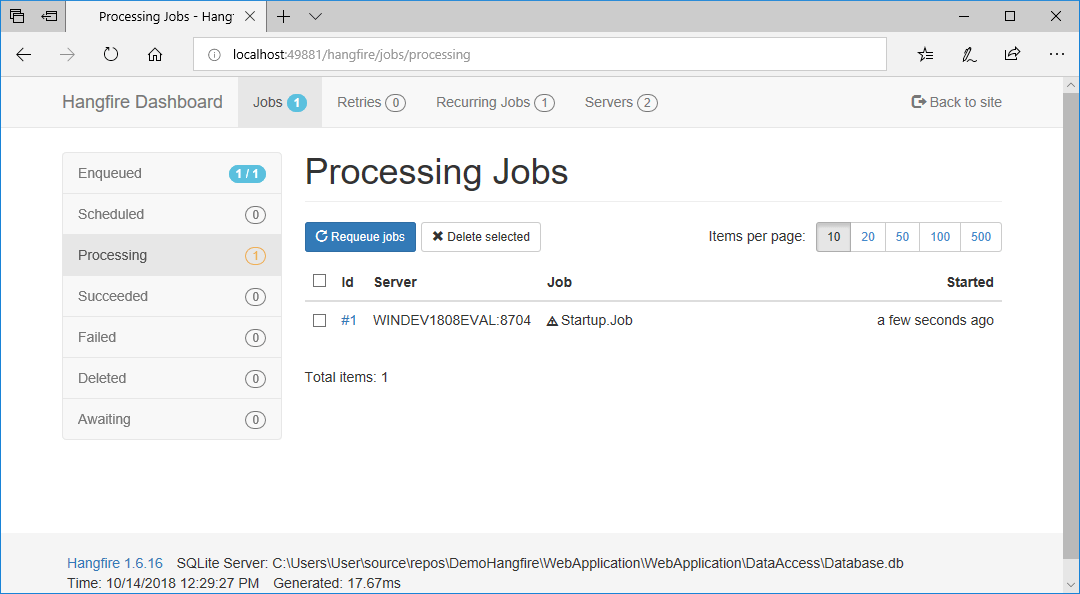 C Hangfire With Sqlite And Aspnet Mvc Simple Tutorial Code4noobz